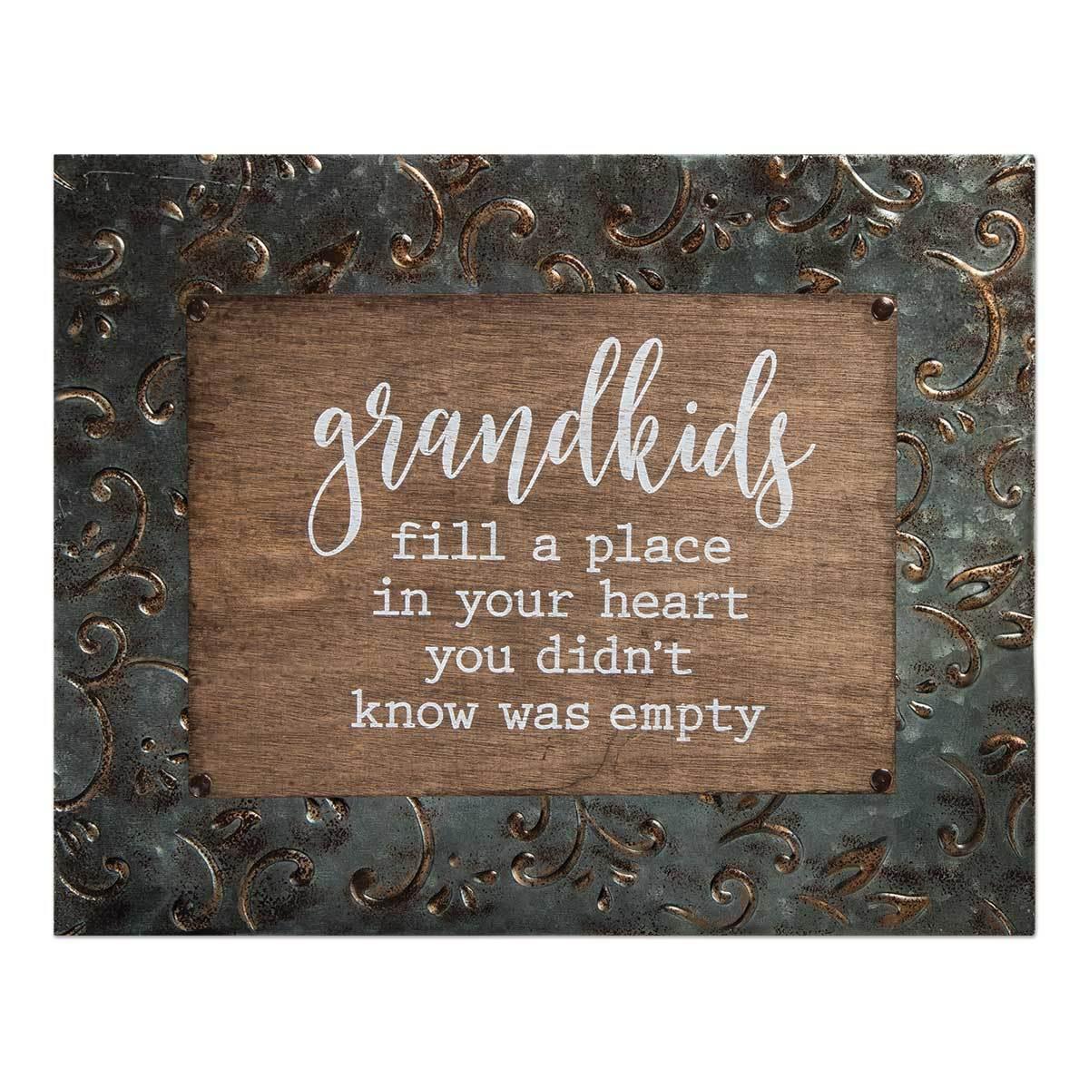 Wood & Metal Embossed Grandparents Sign – Fruit of the Vine Boutique