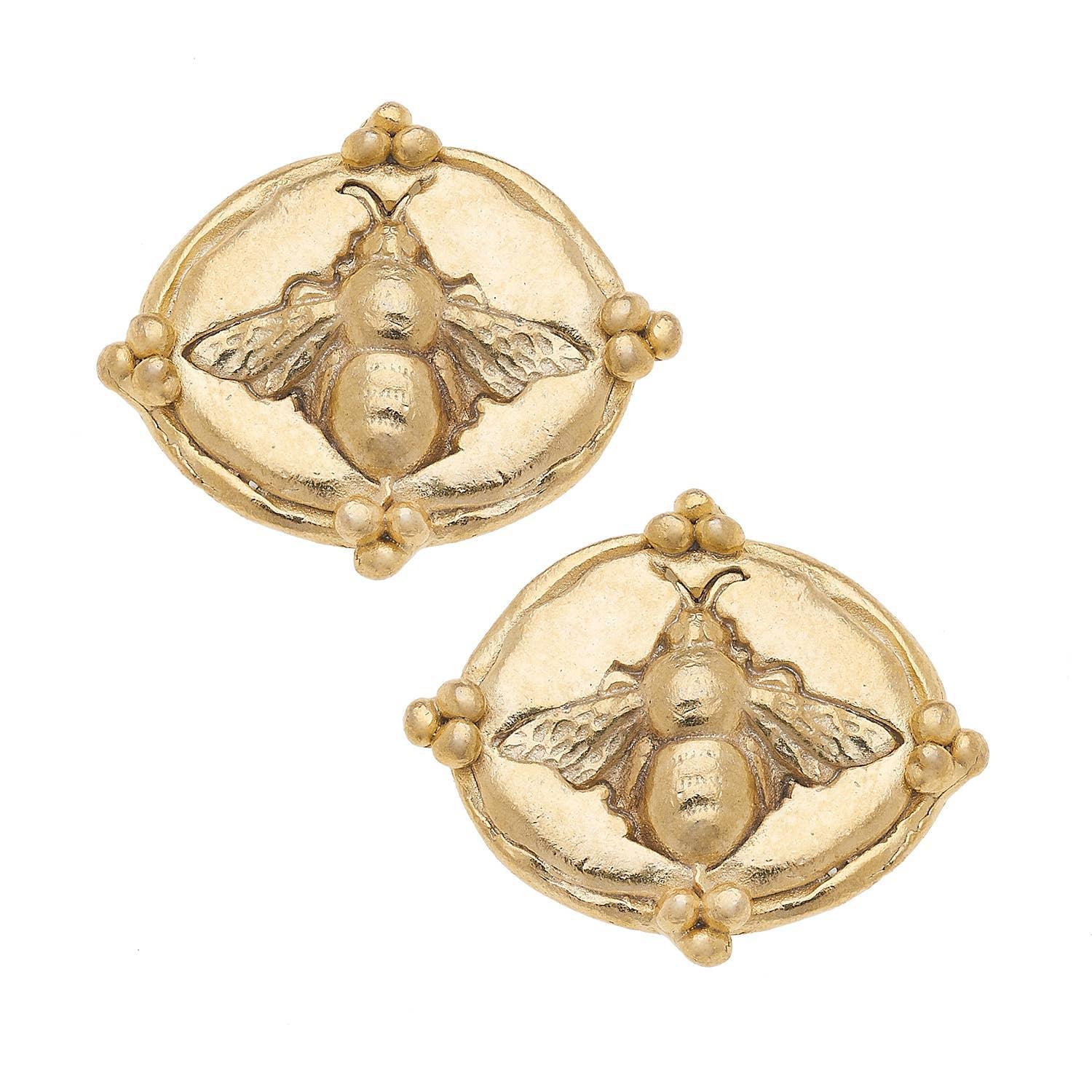 Susan Shaw Accent Gold Bee Studs – Fruit of the Vine Boutique
